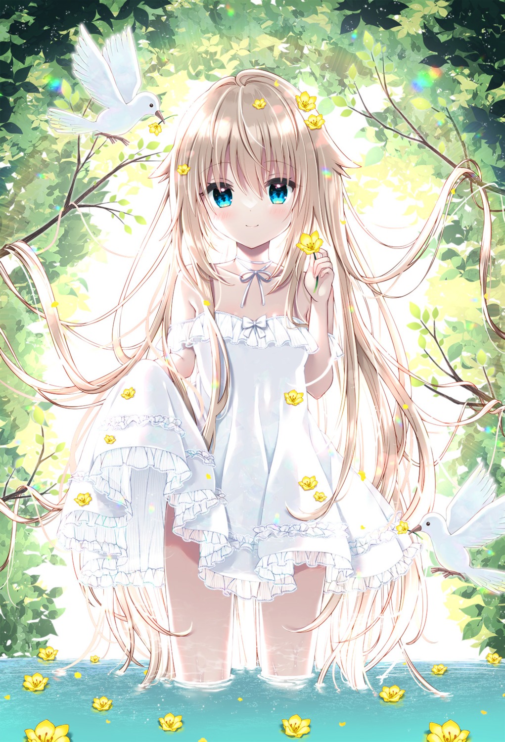 uchuuneko emori miku project dress skirt lift summer dress wet | #960106 | yande.re